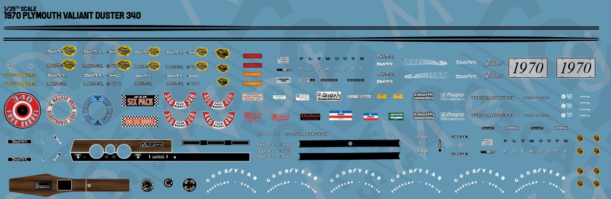 Plymouth Full Decal Sets – Rays Kits