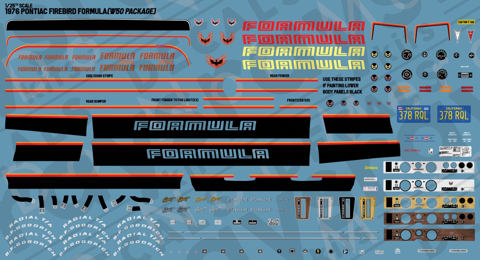 Pontiac Full Decal Sets – Rays Kits