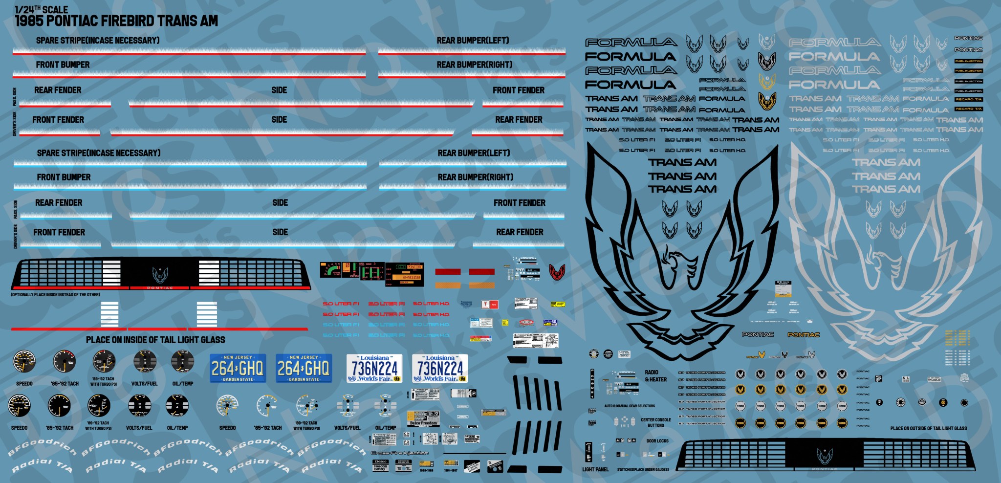 Pontiac Full Decal Sets – Rays Kits