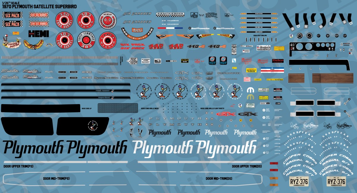 Plymouth Full Decal Sets – Rays Kits
