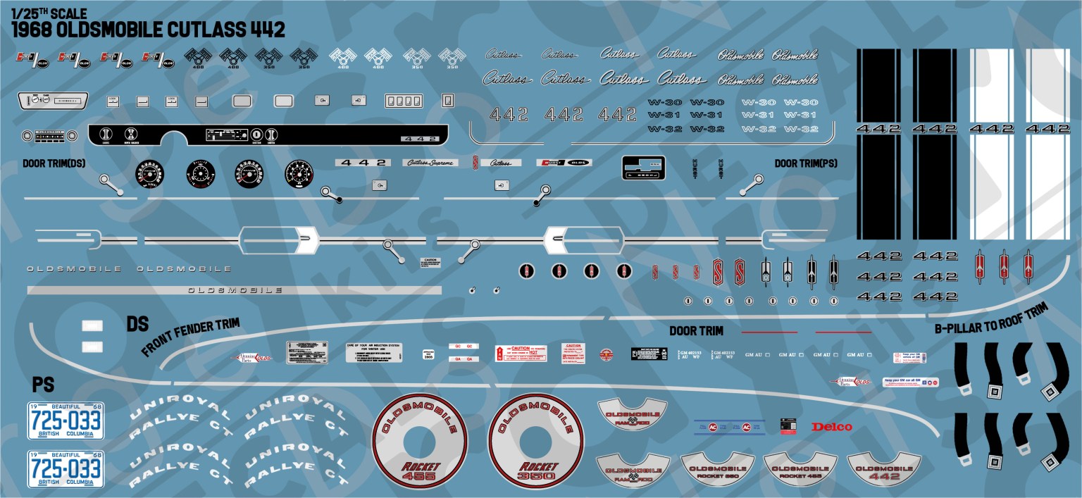 Oldsmobile Full Decal Sets – Rays Kits